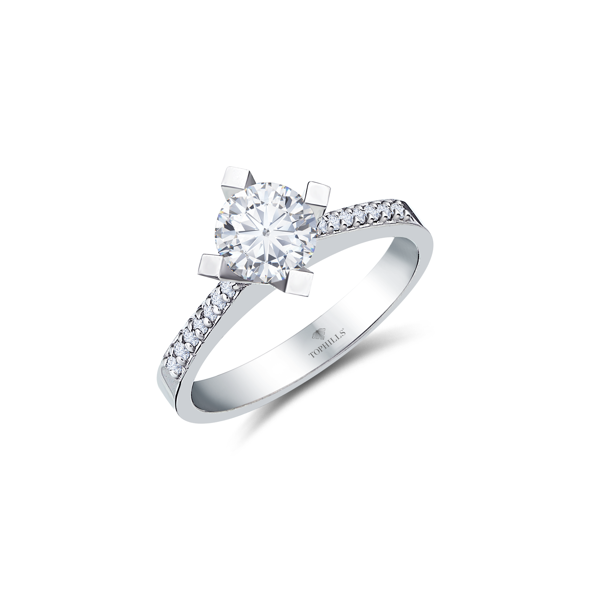 Intreccio Line Diamond Solitaire Ring | Tophills – Tophills